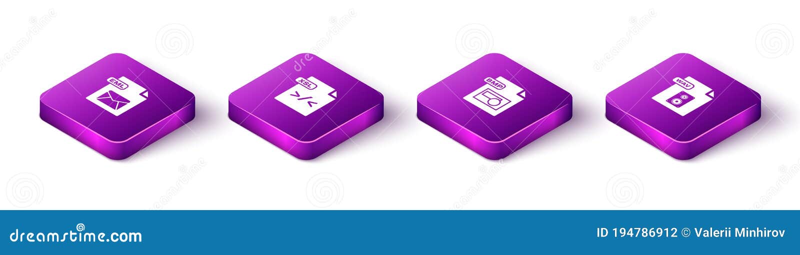 Set Isometric EML File Document, XSL, BMP and WAV Icon. Vector Stock ... Set Isometric EML File Document, XSL, BMP and WAV Icon. Vector Stock ...
