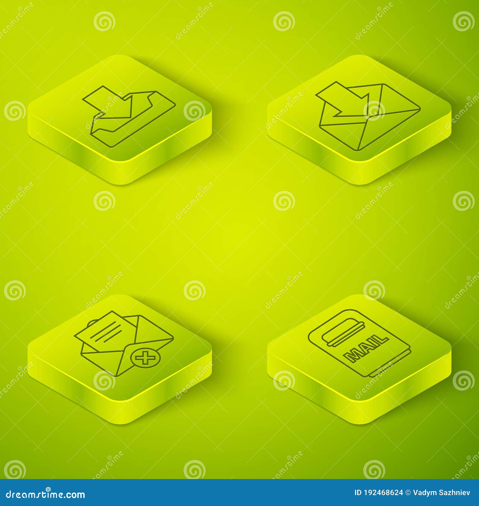 Set Isometric Envelope, Delete Envelope, Mail Box and Download Inbox ... Set Isometric Envelope, Delete Envelope, Mail Box and Download Inbox ...