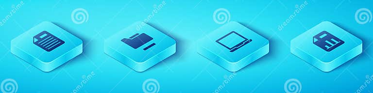 Set Isometric File Document, Document Folder, with Graph Chart and ...