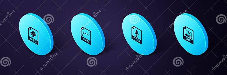 Set Isometric GIF File Document, OGG, SVG and MSG Icon. Vector Stock ... Set Isometric GIF File Document, OGG, SVG and MSG Icon. Vector Stock ...