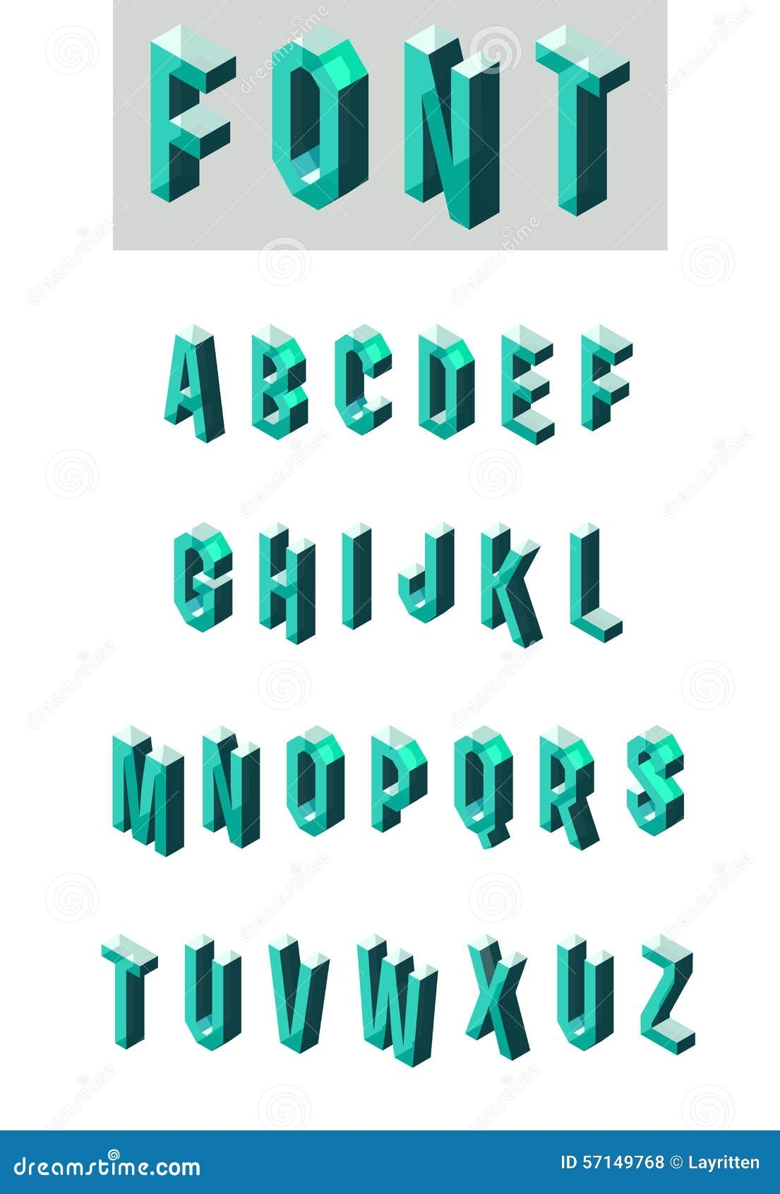 Set of Isometric Glass Font Stock Vector - Illustration of computer ...
