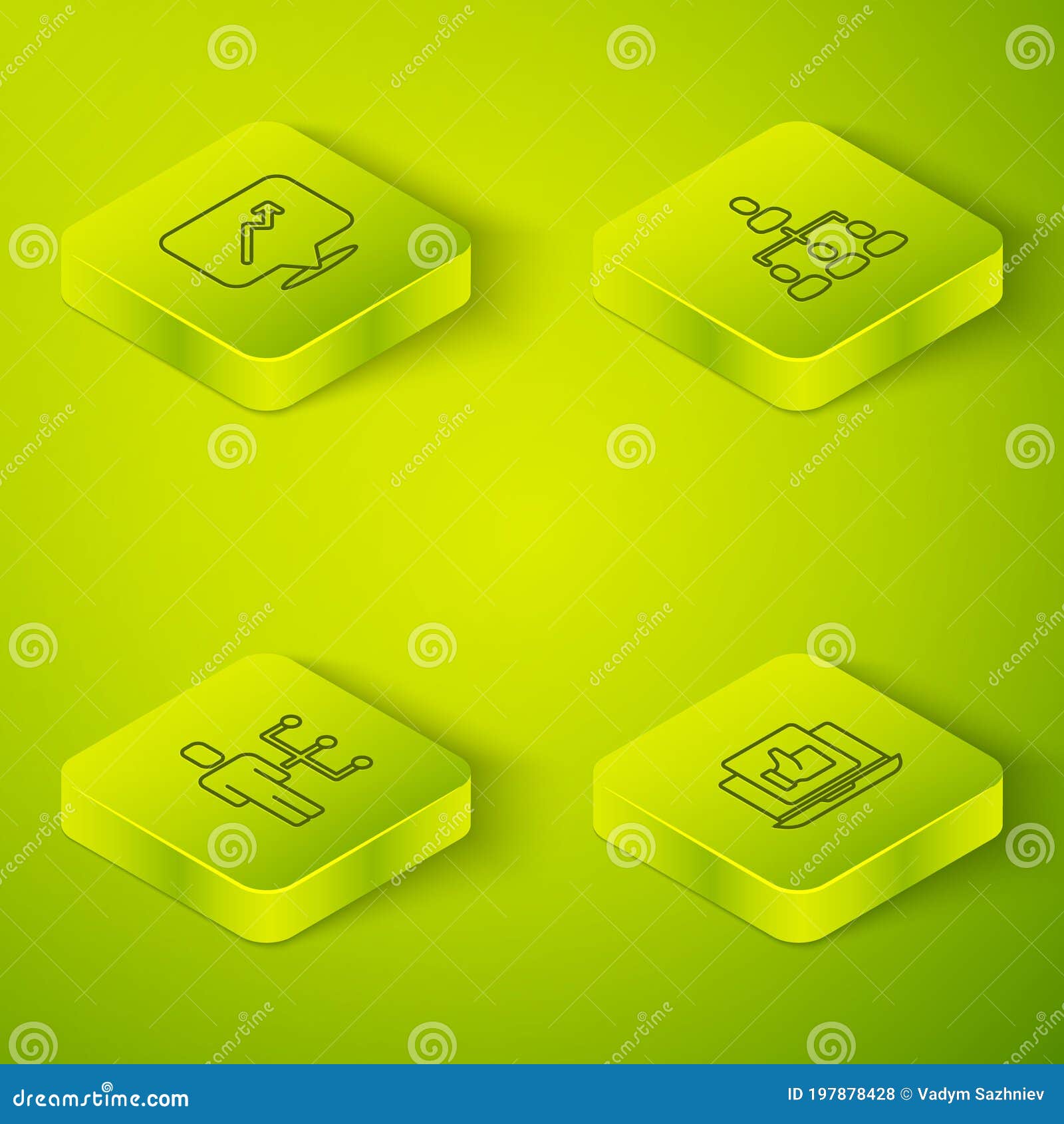 Set Isometric Hierarchy Organogram Chart, User of Man in Business Suit, Hand Like and Graph ...