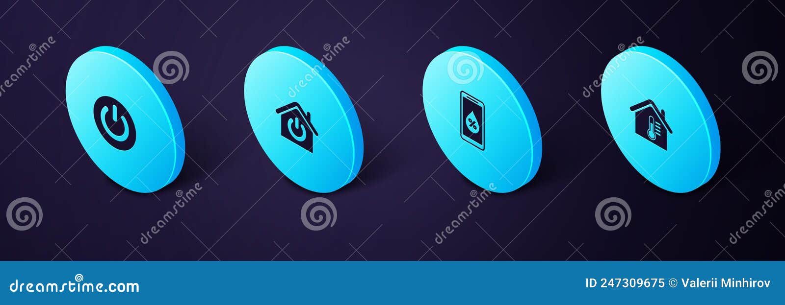 Set Isometric House Temperature, Humidity for Smart Home, Smart and ...