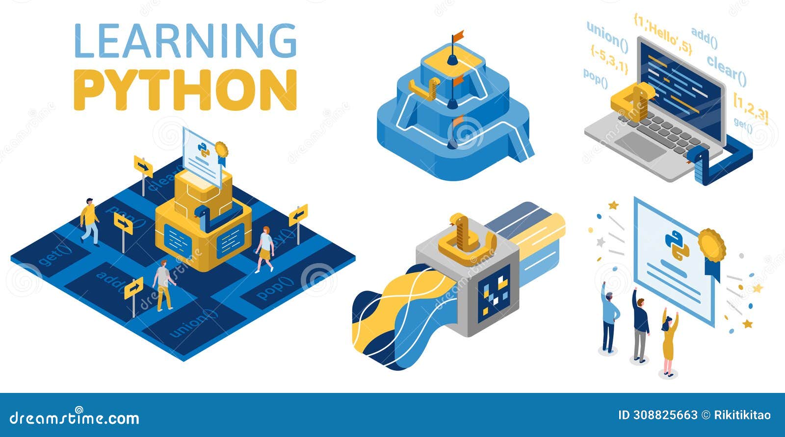 Set of Isometric Illustrations about Learning and Getting a Certificate ... Set of Isometric Illustrations about Learning and Getting a Certificate ...