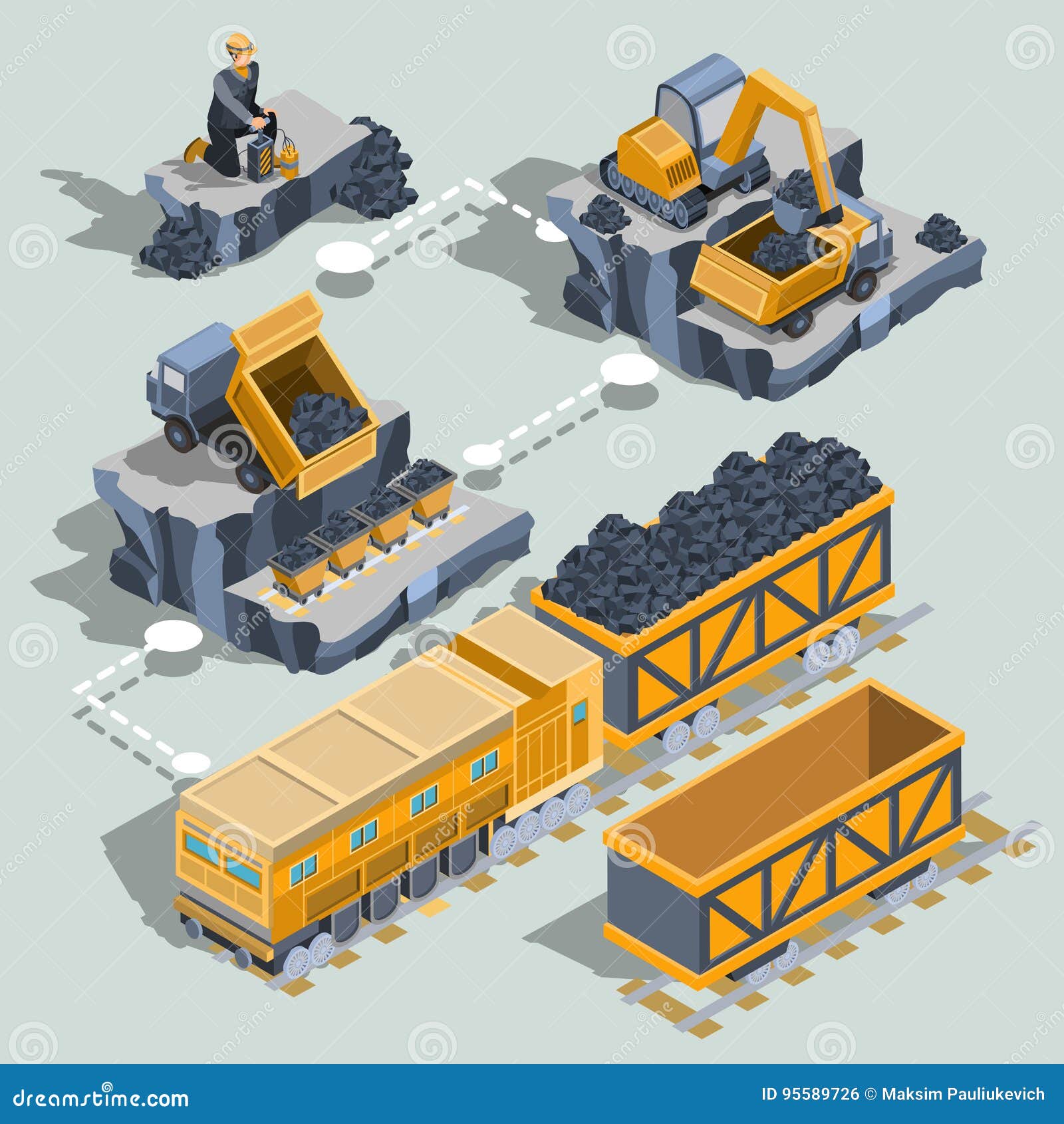 Coal Mining Isometric Flowchart Vector Illustration | CartoonDealer.com ... Coal Mining Isometric Flowchart Vector Illustration | CartoonDealer.com ...