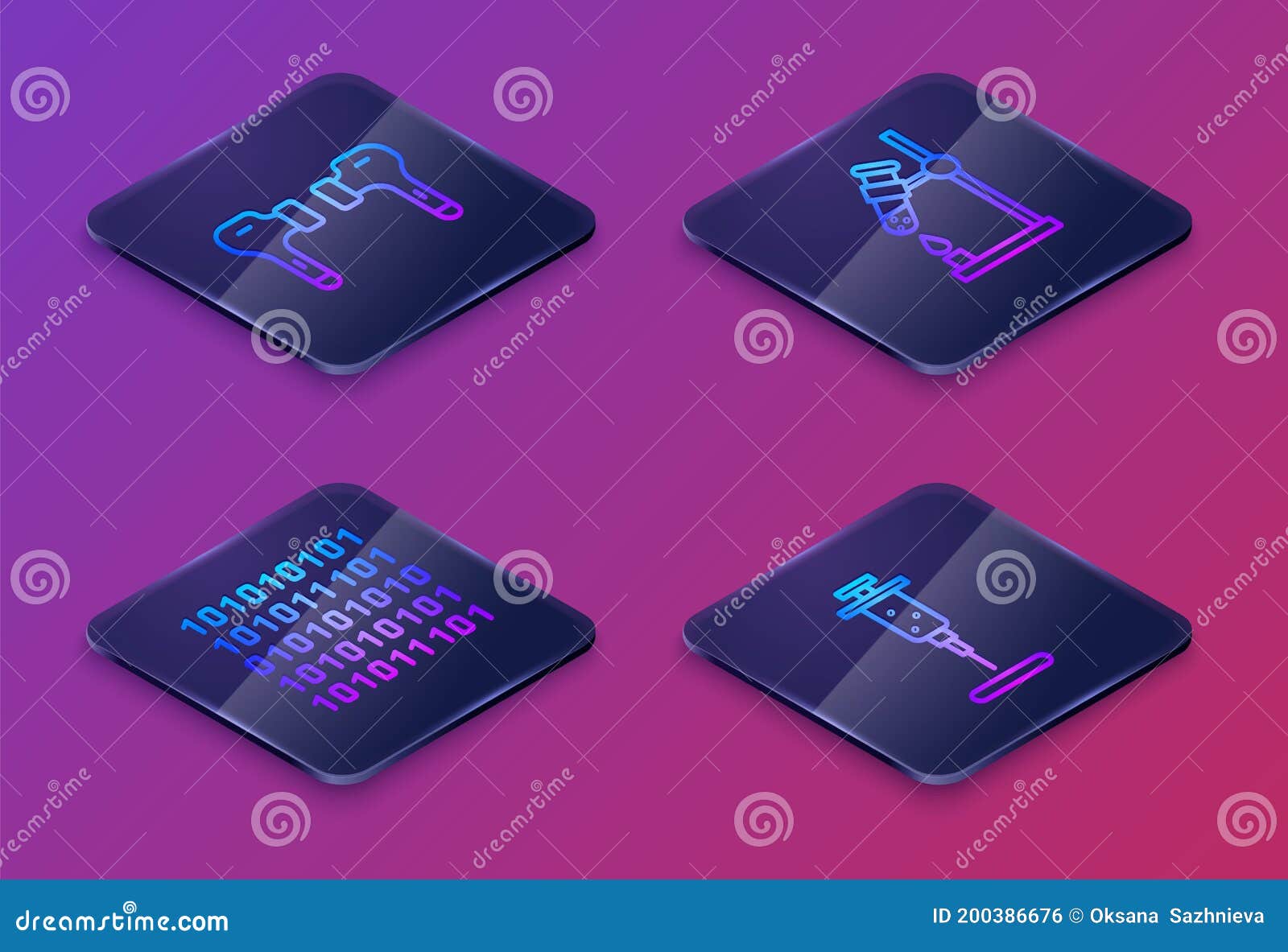 Set Isometric Line Air Headphones, Binary Code, Test Tube Flask on Fire ... Set Isometric Line Air Headphones, Binary Code, Test Tube Flask on Fire ...