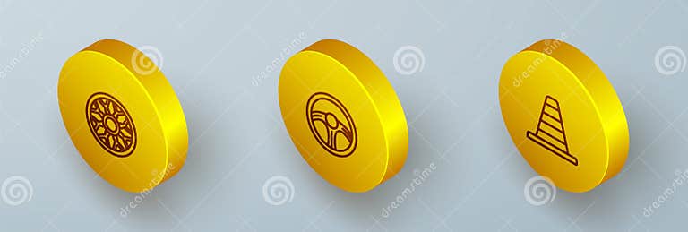 Set Isometric Line Alloy Wheel for Car, Racing Steering and Traffic ... Set Isometric Line Alloy Wheel for Car, Racing Steering and Traffic ...