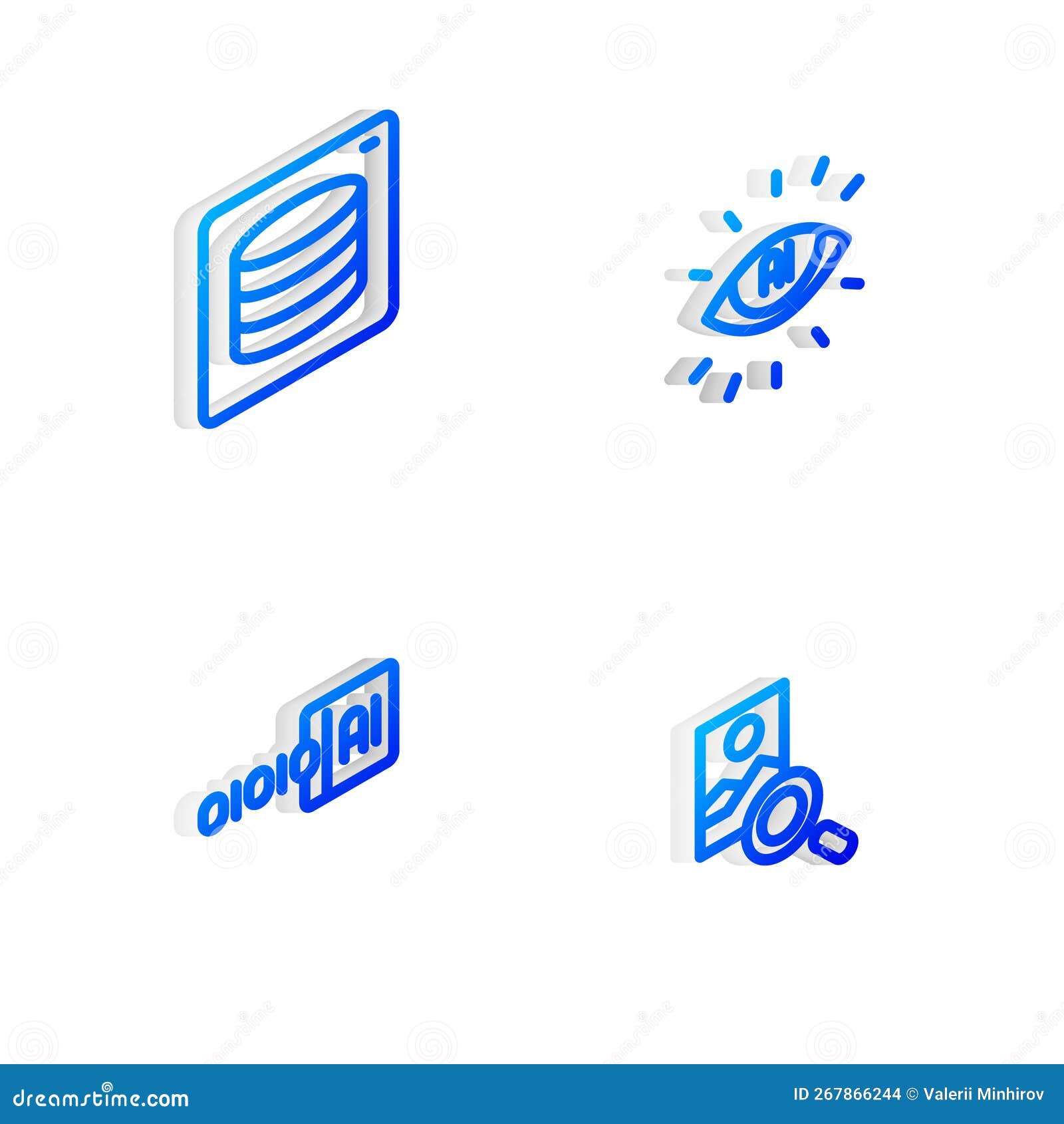 Set Isometric Line Artificial Intelligence AI, Server, Data, Binary ... Set Isometric Line Artificial Intelligence AI, Server, Data, Binary ...