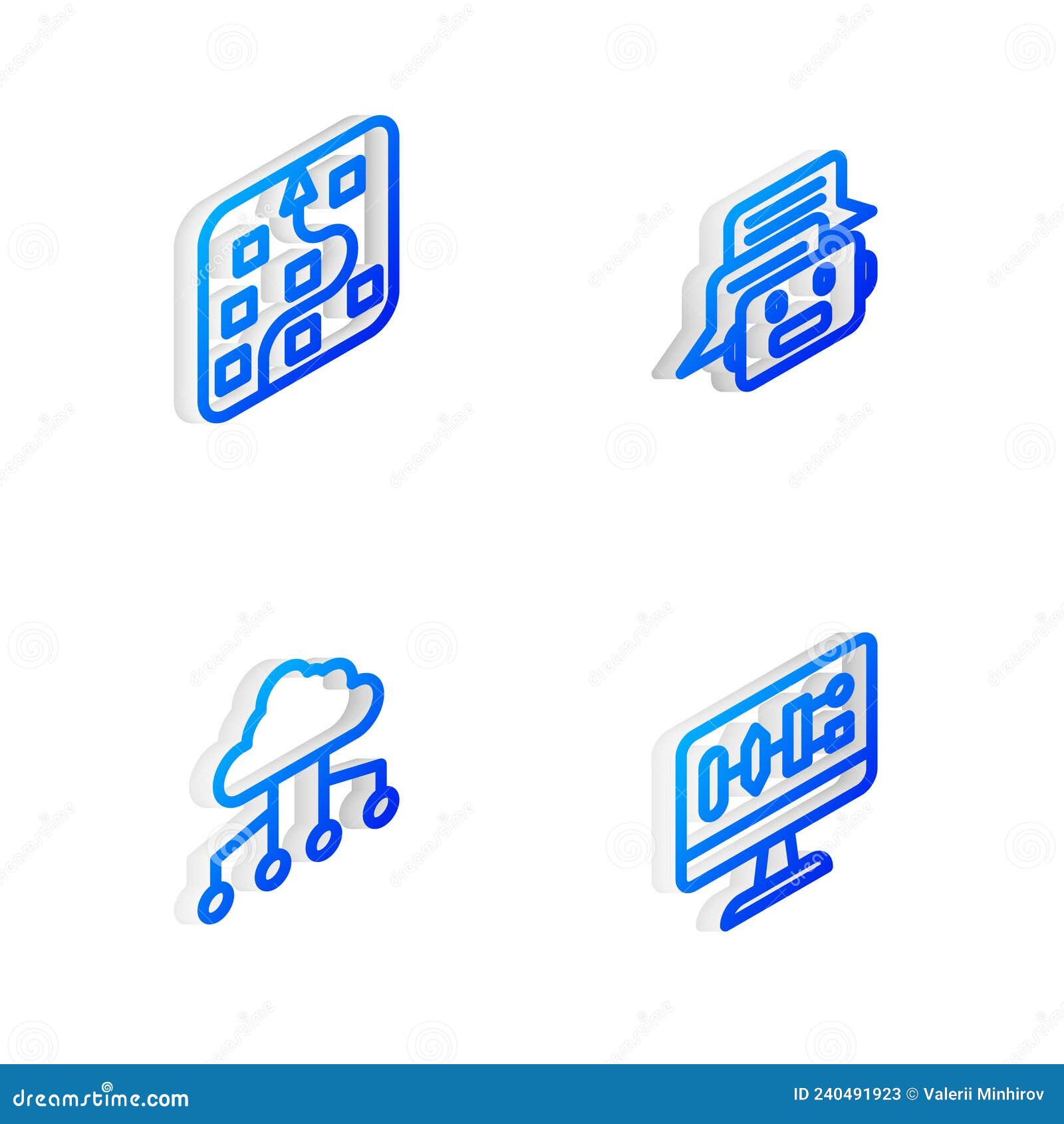 Set Isometric Line Chat Bot, Neural Network, Network Cloud Connection ... Set Isometric Line Chat Bot, Neural Network, Network Cloud Connection ...