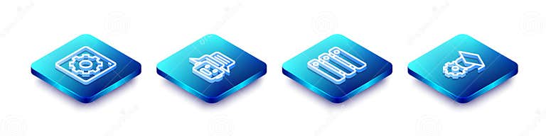 Set Isometric Line Computer Api Interface, Chat Bot, Server, Data and ... Set Isometric Line Computer Api Interface, Chat Bot, Server, Data and ...