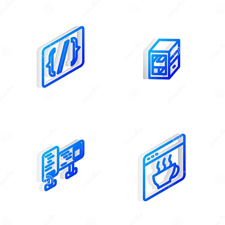 Set Isometric Line Computer, Programming Language Syntax, Monitor ... Set Isometric Line Computer, Programming Language Syntax, Monitor ...