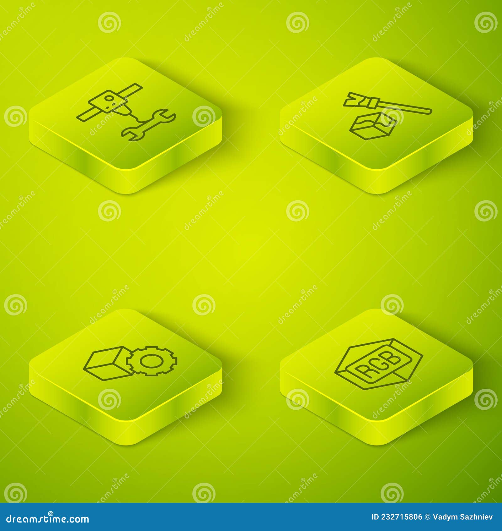Set Isometric Line Isometric Cube, , RGB and CMYK Color Mixing and 3D ...