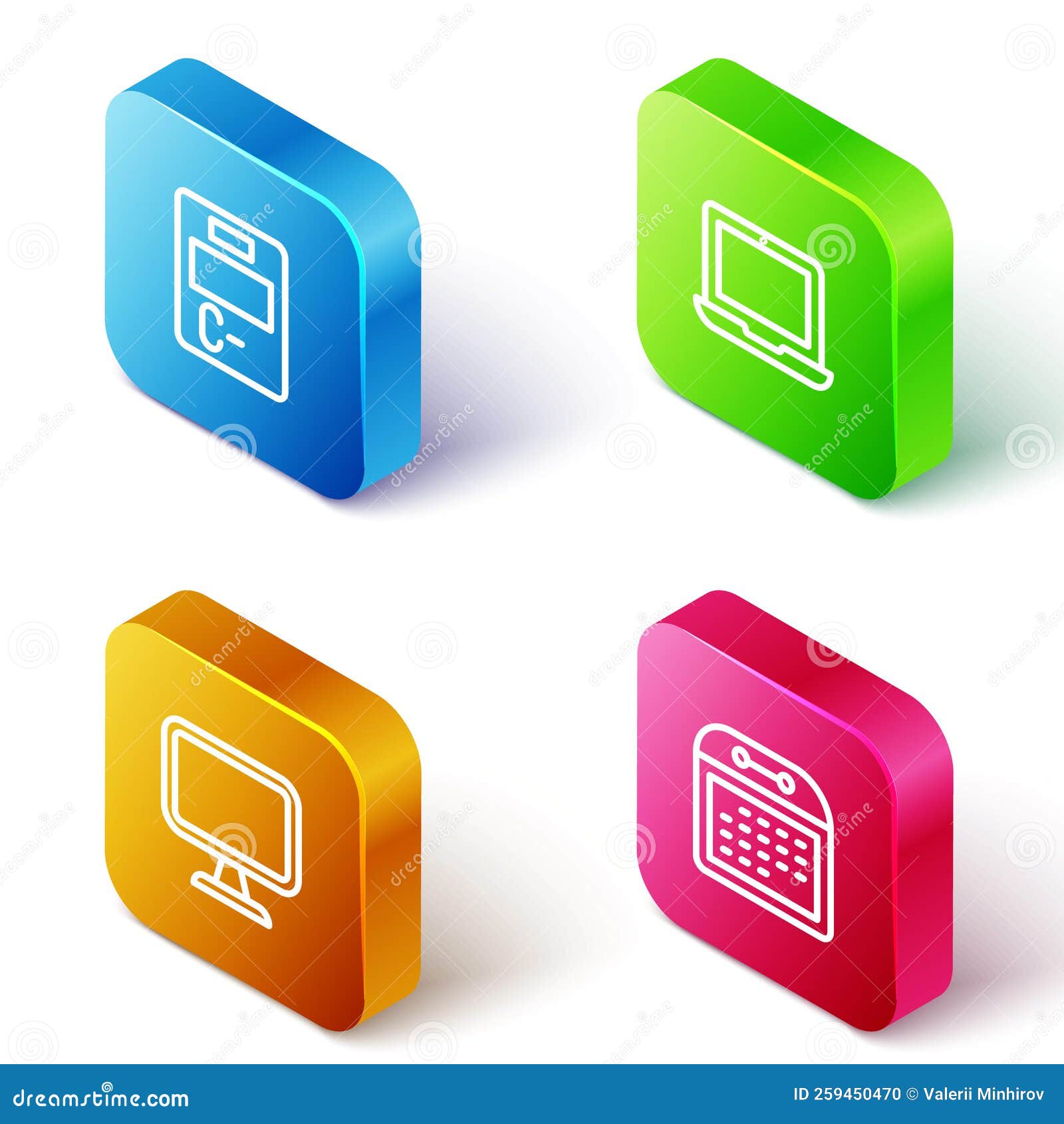 Set Isometric Line Exam Paper with Incorrect Answers, Laptop, Computer ... Set Isometric Line Exam Paper with Incorrect Answers, Laptop, Computer ...