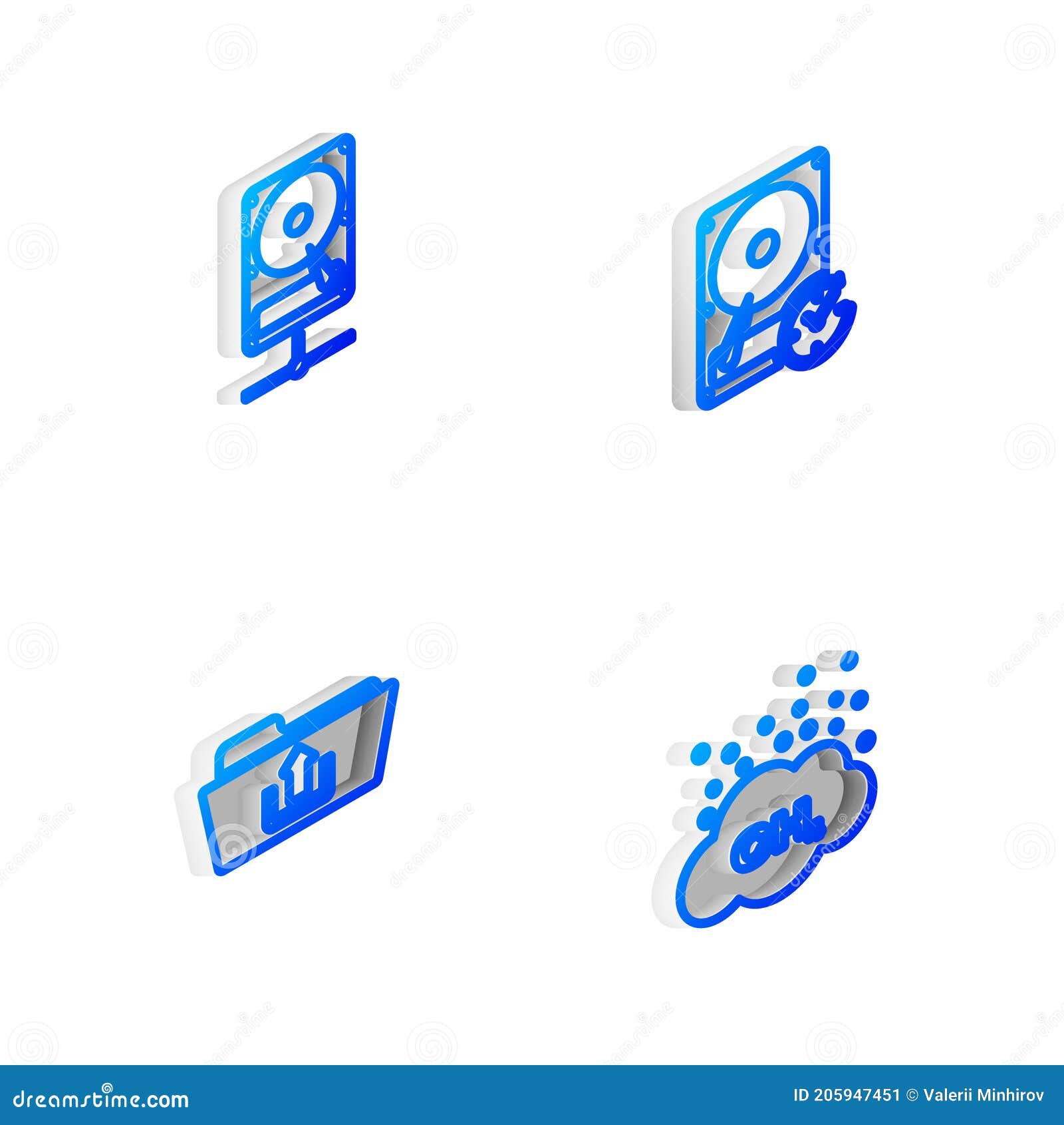 Set Isometric Line Hard Disk Drive with Clockwise, on Sharing Network ... Set Isometric Line Hard Disk Drive with Clockwise, on Sharing Network ...