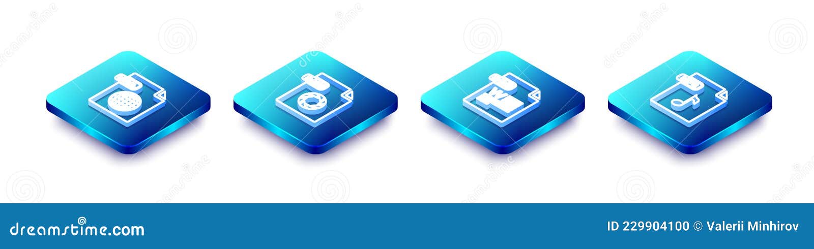 Set Isometric Line HTML File Document, RAW, DOC and MP3 Icon. Vector ...