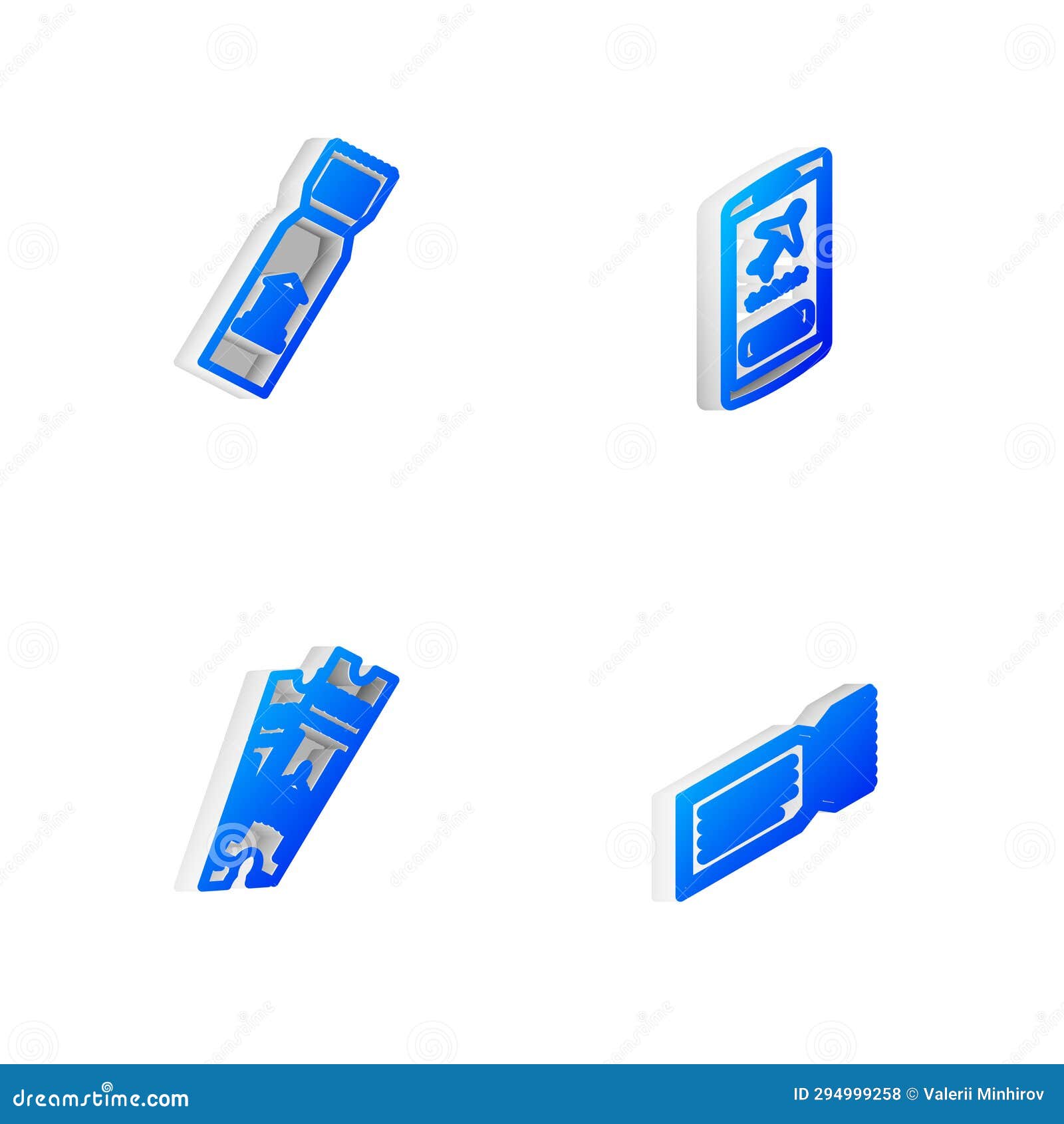 Set Isometric Line Mobile with Ticket, Museum, Airline and Ticket Icon ...