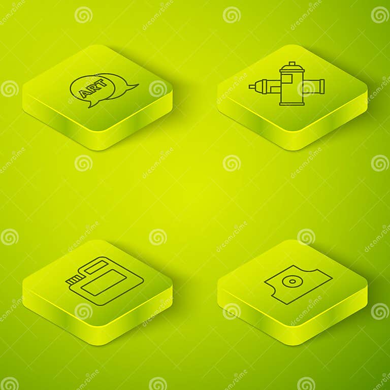 Set Isometric Line Paint Spray Can, Paint, Gouache, Jar, Dye, Spray ... Set Isometric Line Paint Spray Can, Paint, Gouache, Jar, Dye, Spray ...