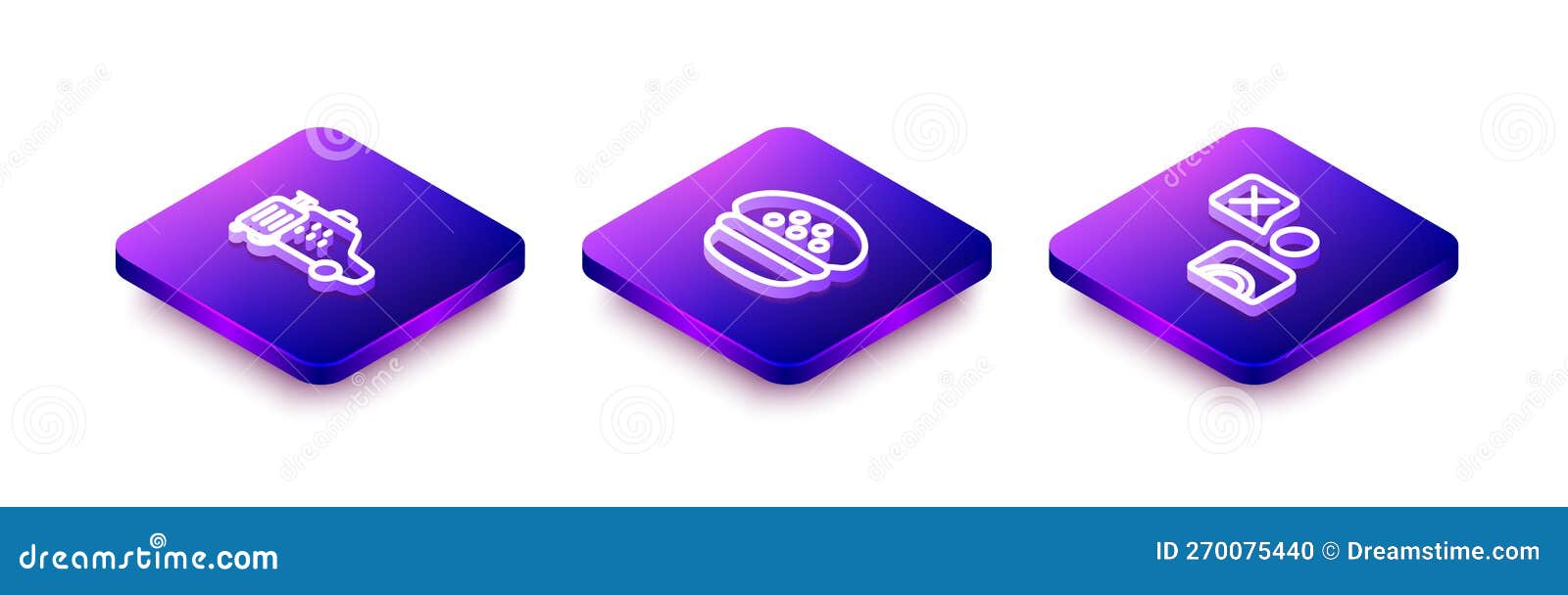 Set Isometric Line Taxi Car, Driver Cap and Icon. Vector Stock Vector ...