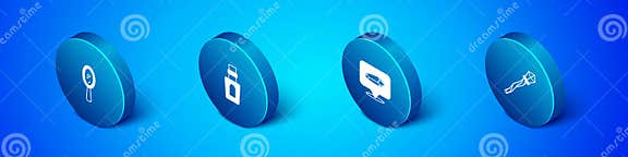 Set Isometric Magic Hand Mirror, Stone, Staff and Bottle with Potion ...