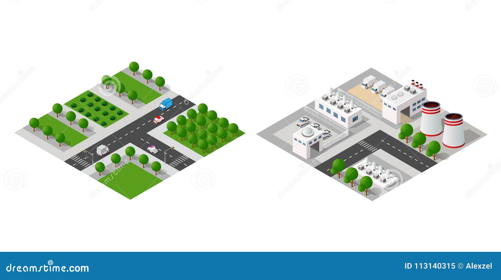 Set of isometric modules stock vector. Illustration of landscape ...