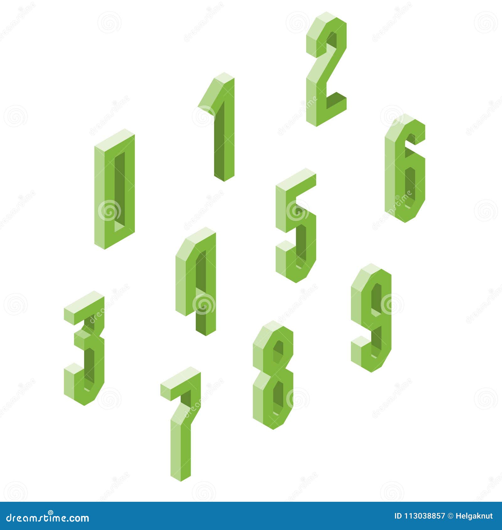 Set of Isometric Numbers Icons, 3d Characters Stock Vector ...