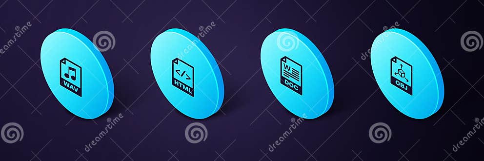 Set Isometric OBJ File Document, DOC, HTML and WAV Icon. Vector Stock ... Set Isometric OBJ File Document, DOC, HTML and WAV Icon. Vector Stock ...