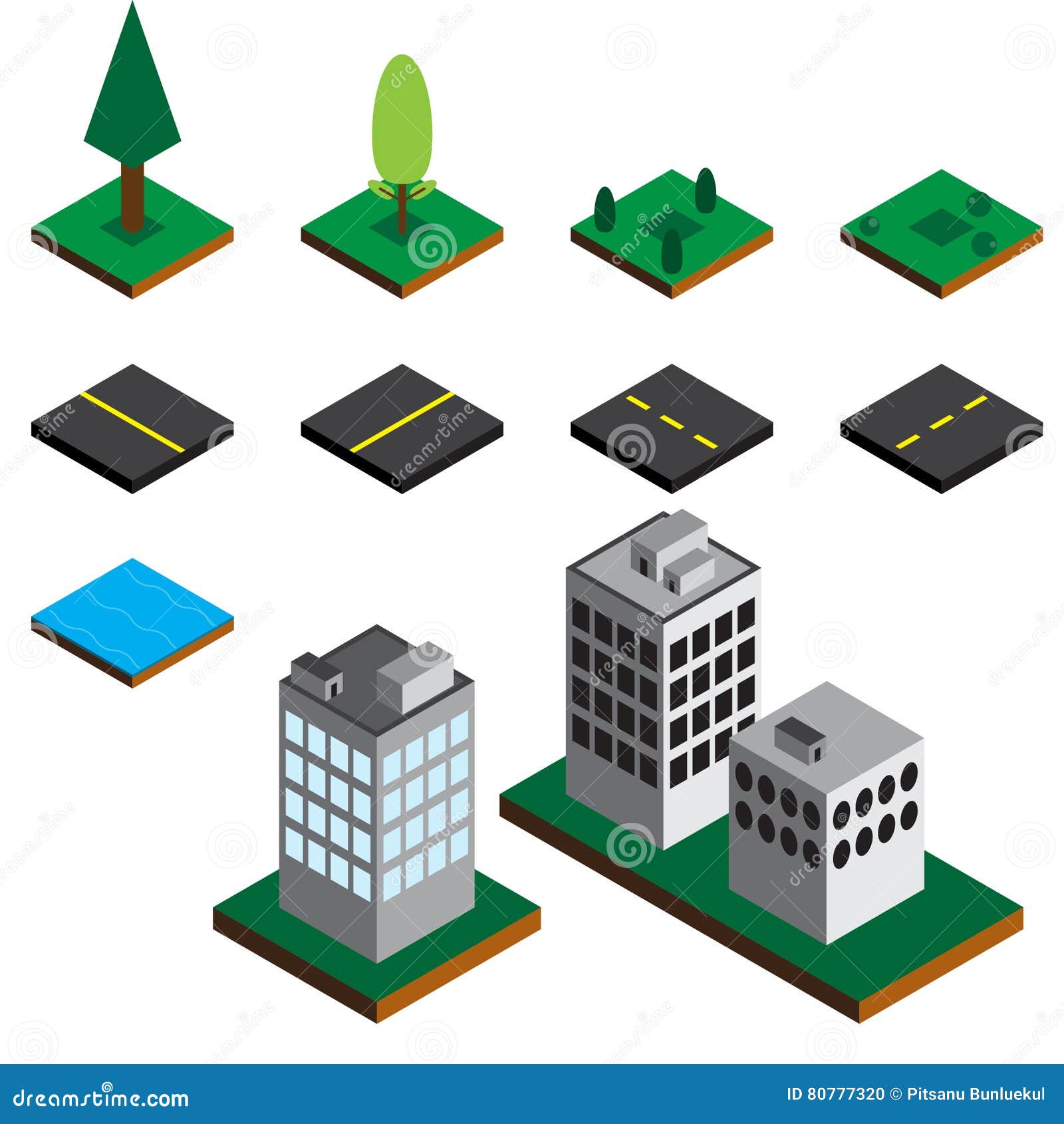 Set of Isometric object stock vector. Illustration of offices - 80777320