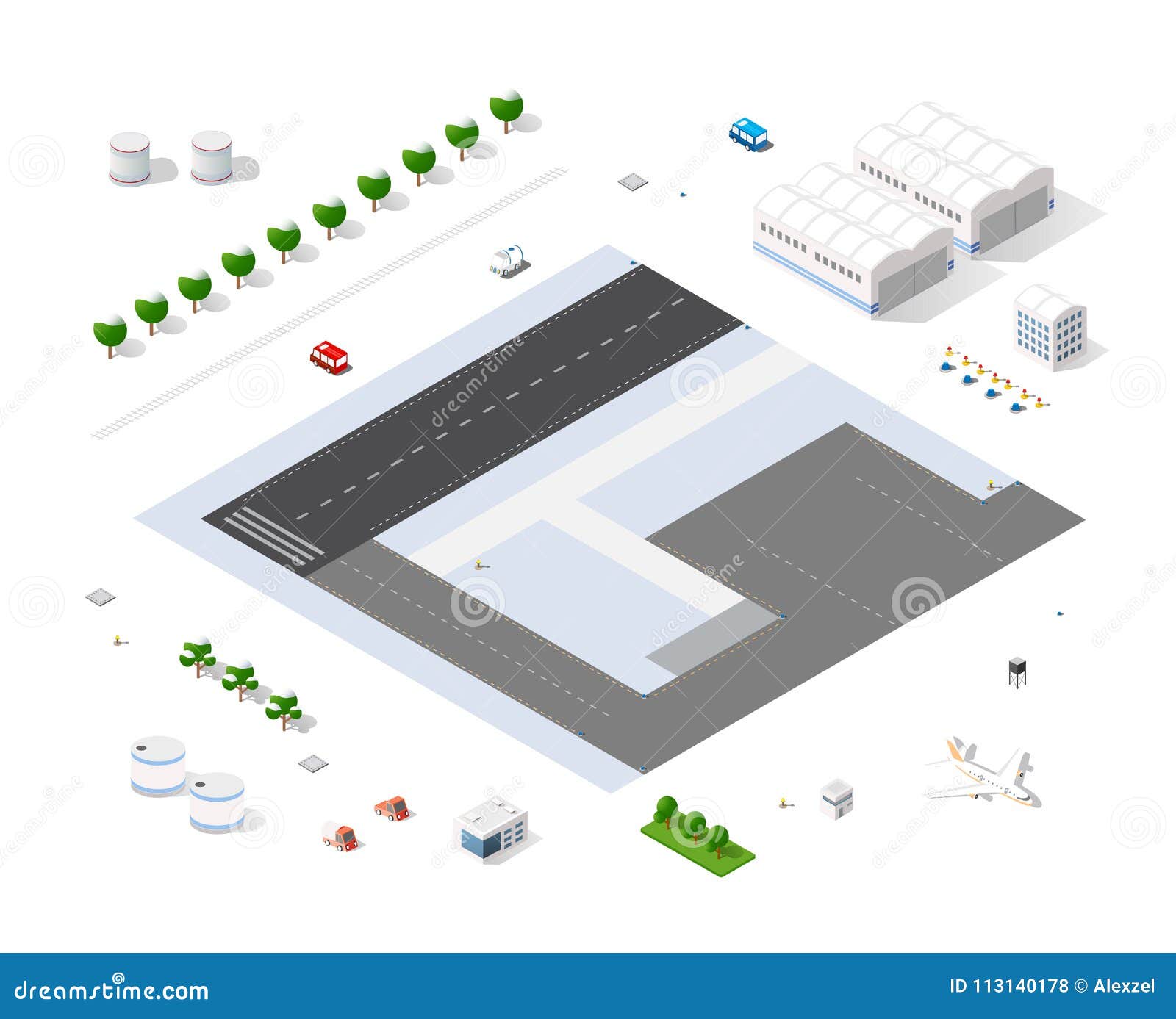 Set of isometric objects stock vector. Illustration of plan - 113140178