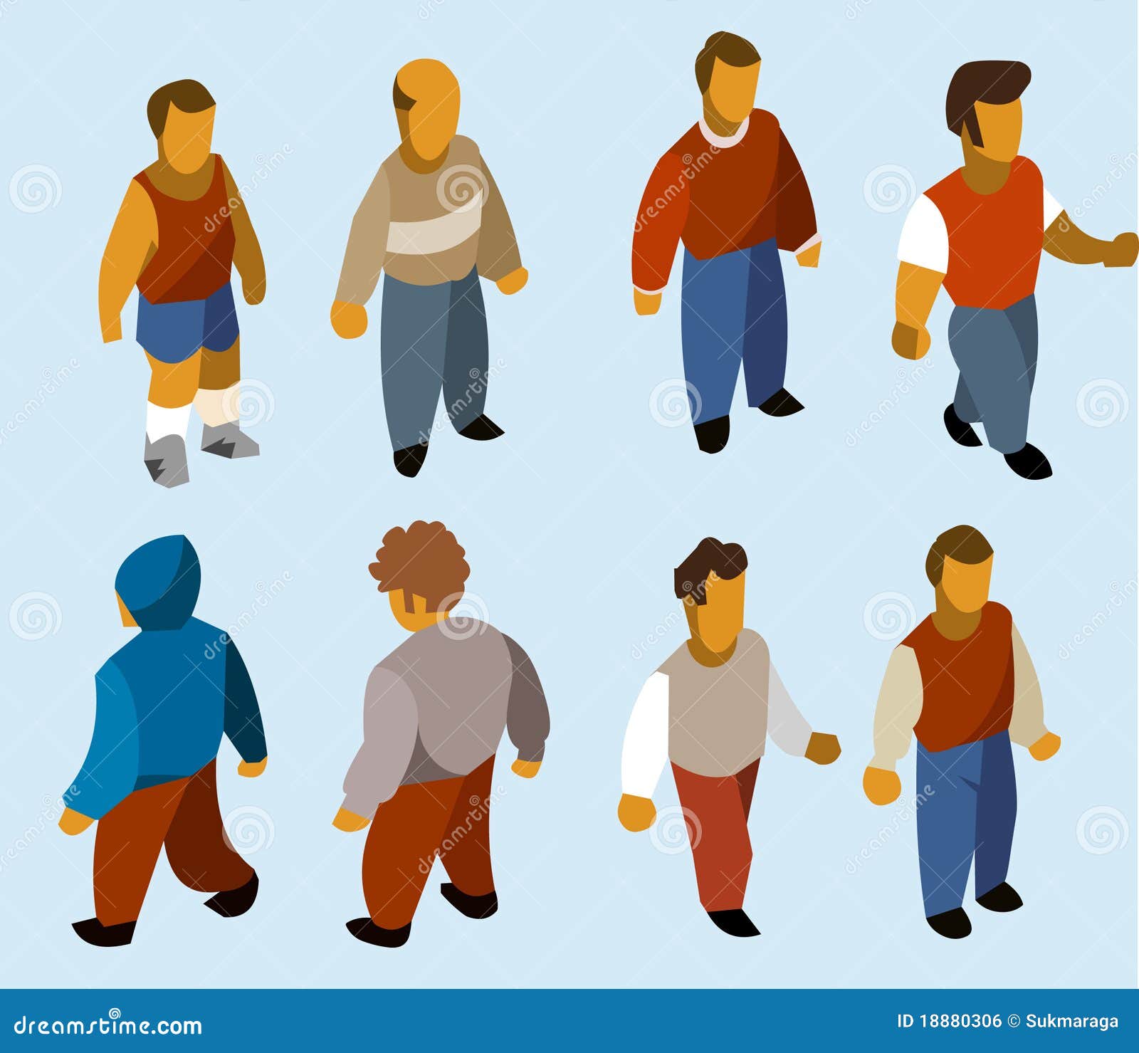 Set of Isometric People stock vector. Illustration of casual - 18880306