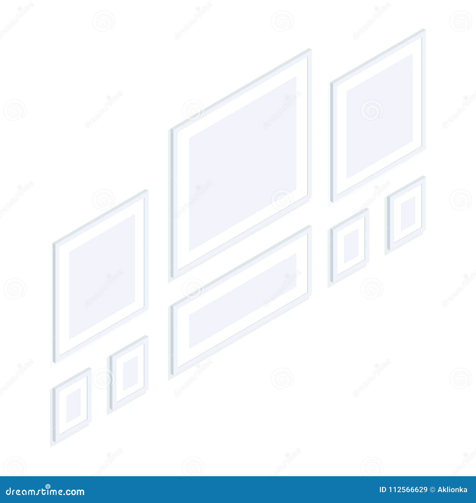 Set of Isometric Photo Frames. Stock Vector - Illustration of ...