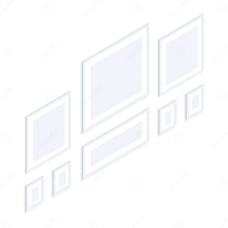 Set of Isometric Photo Frames. Stock Vector - Illustration of ...
