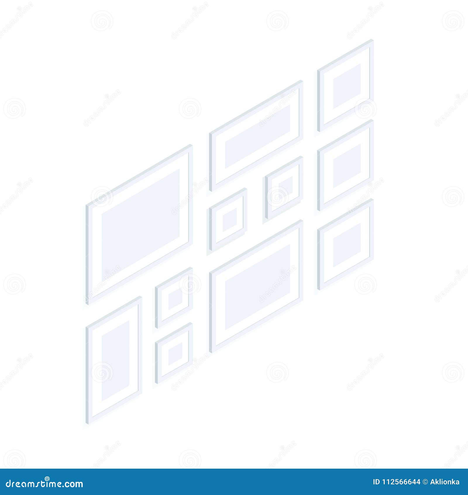 Set of Isometric Photo Frames. Stock Vector - Illustration of isometric ...