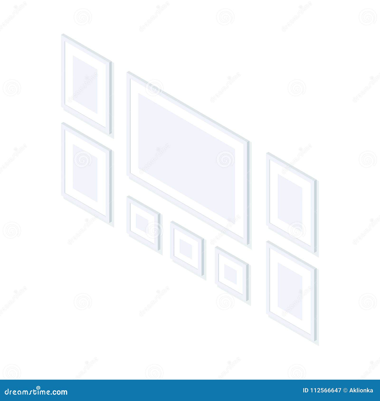 Set of Isometric Photo Frames. Stock Vector - Illustration of isometric ...