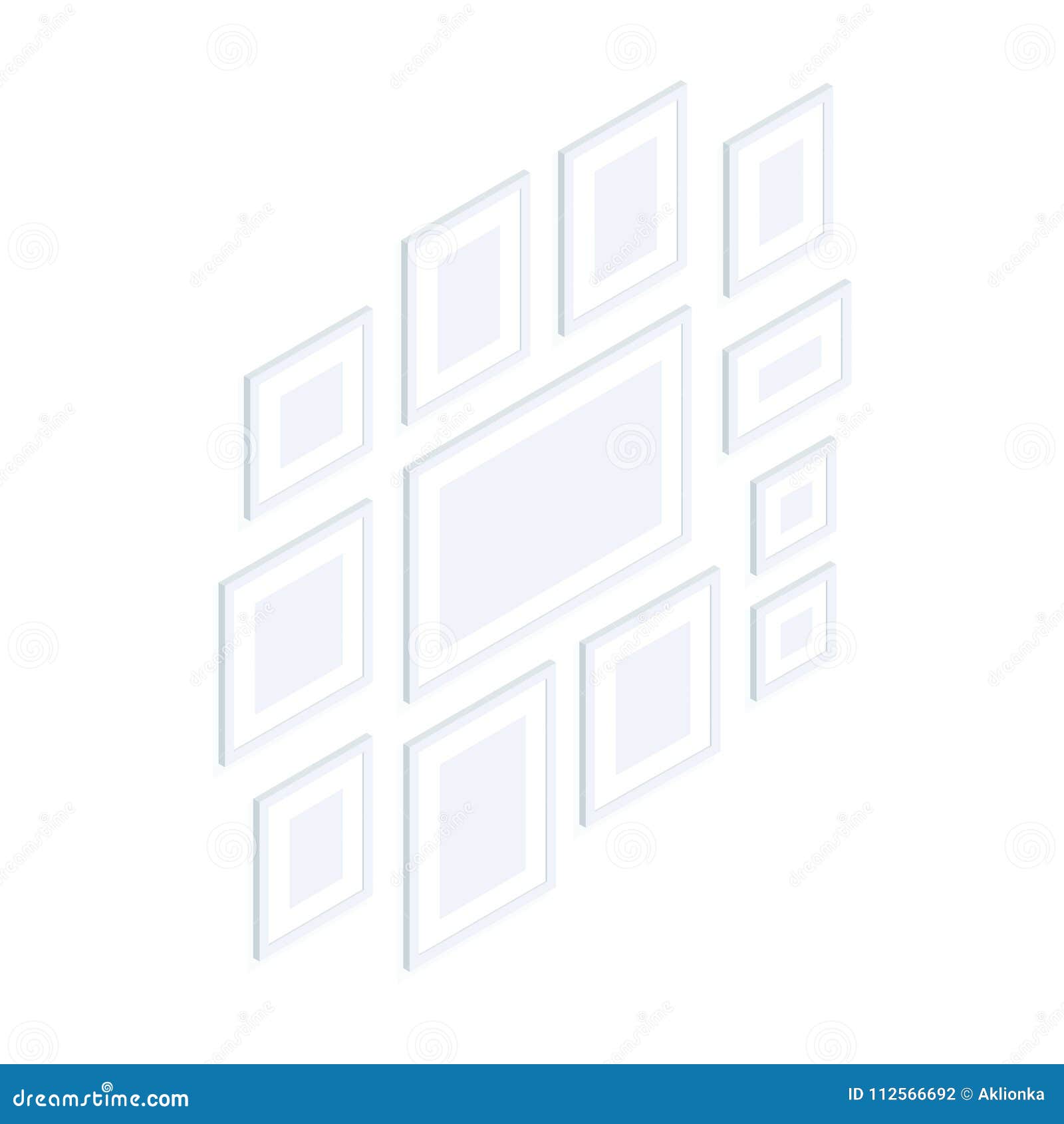 Set of Isometric Photo Frames. Stock Vector - Illustration of blank ...