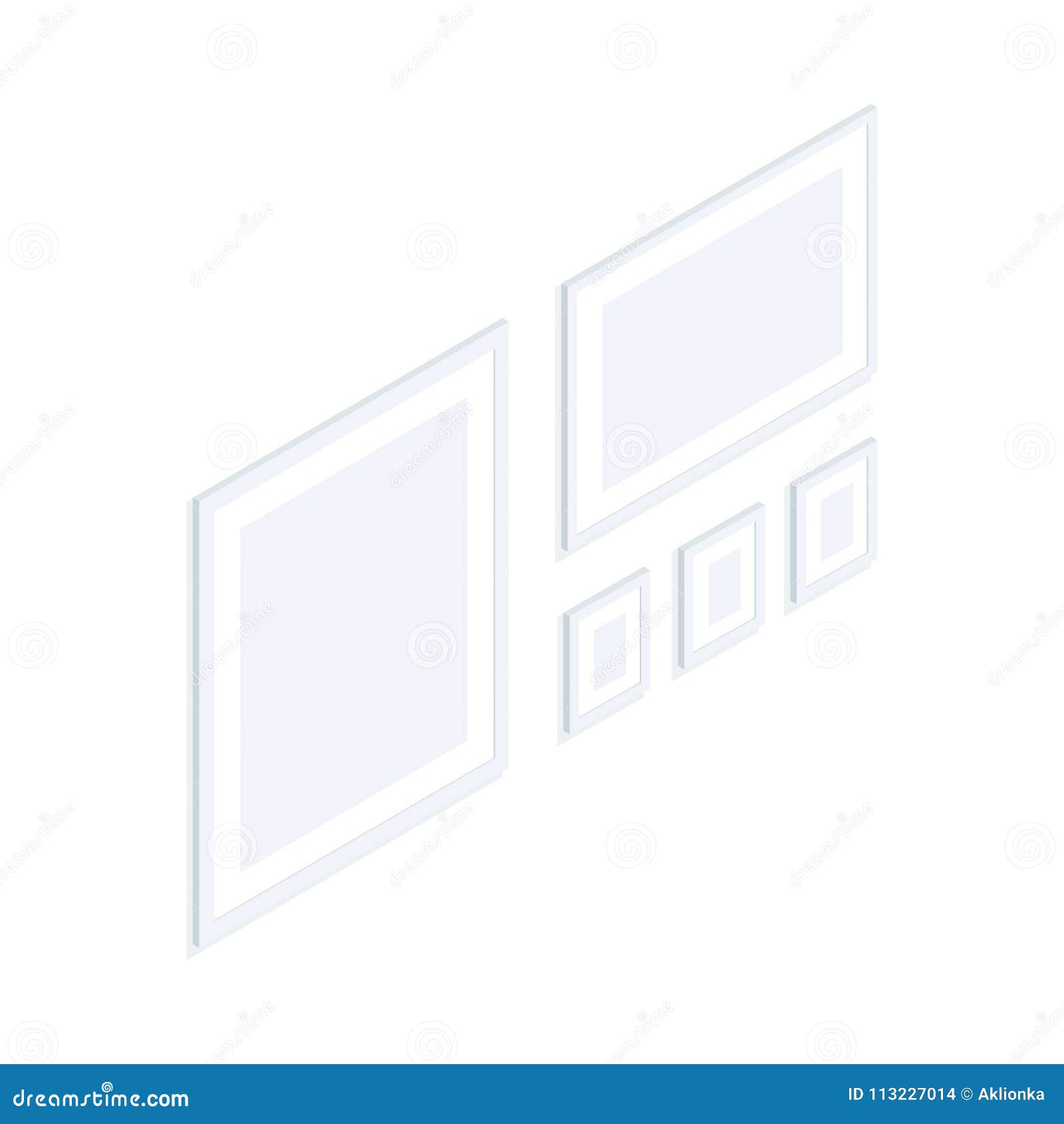 Set of Isometric Photo Frames. Stock Vector - Illustration of ...