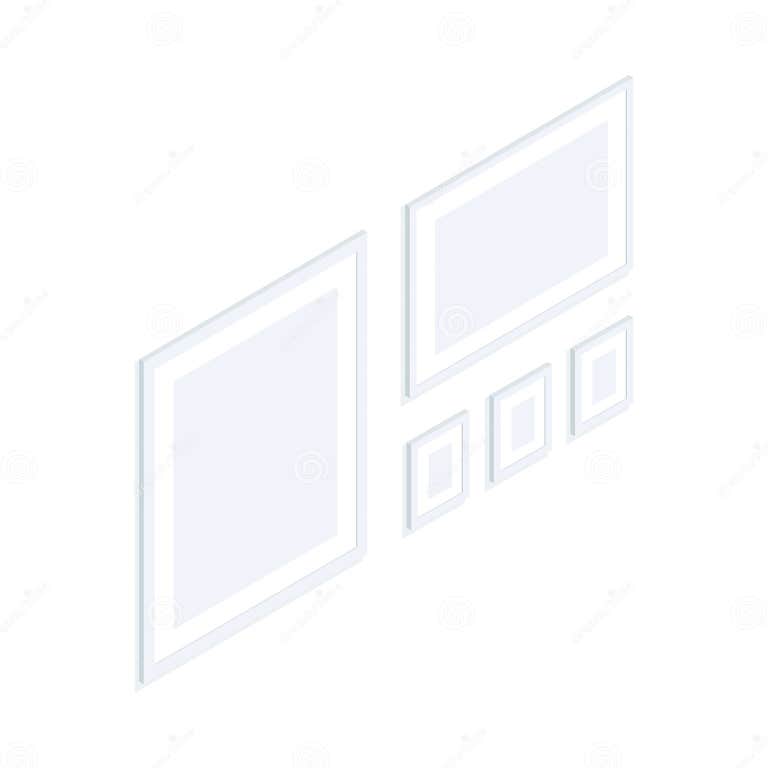 Set of Isometric Photo Frames. Stock Vector - Illustration of ...
