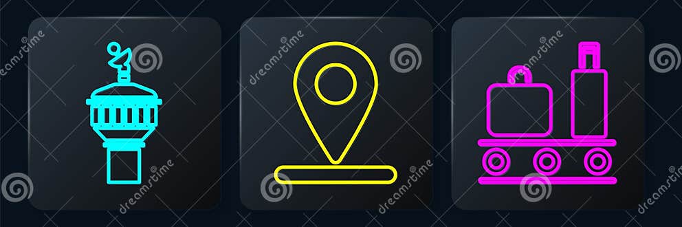 Set Isometric Radar, Airport Conveyor Belt with Suitcase and Location ... Set Isometric Radar, Airport Conveyor Belt with Suitcase and Location ...