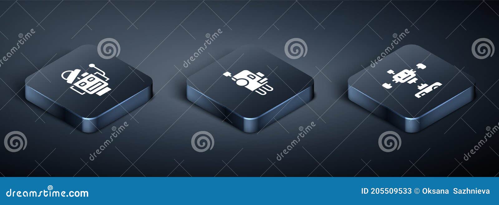 Set Isometric Robot, Disassembled Robot and Icon. Vector Stock Vector ...