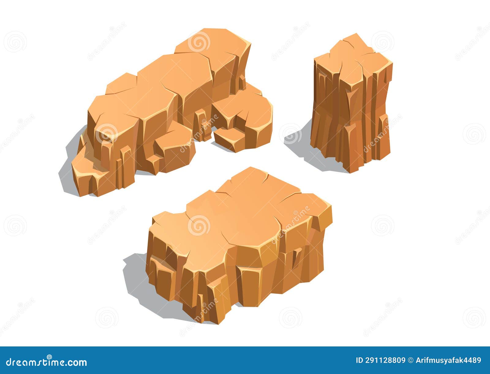 Isometric Rock Wall Composition Cartoon Vector | CartoonDealer.com ...