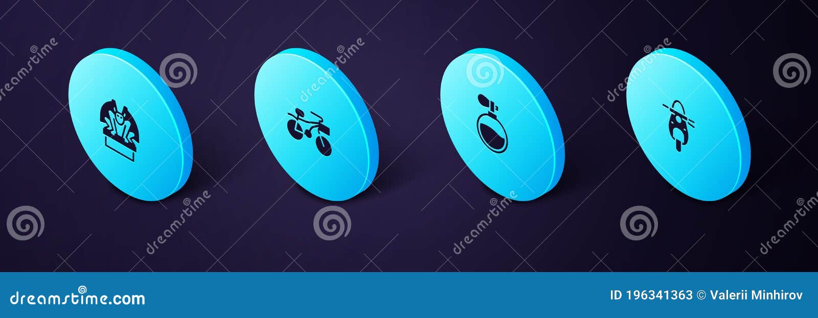 Set Isometric Scooter, Perfume, Bicycle and Gargoyle on Pedestal Icon ... Set Isometric Scooter, Perfume, Bicycle and Gargoyle on Pedestal Icon ...