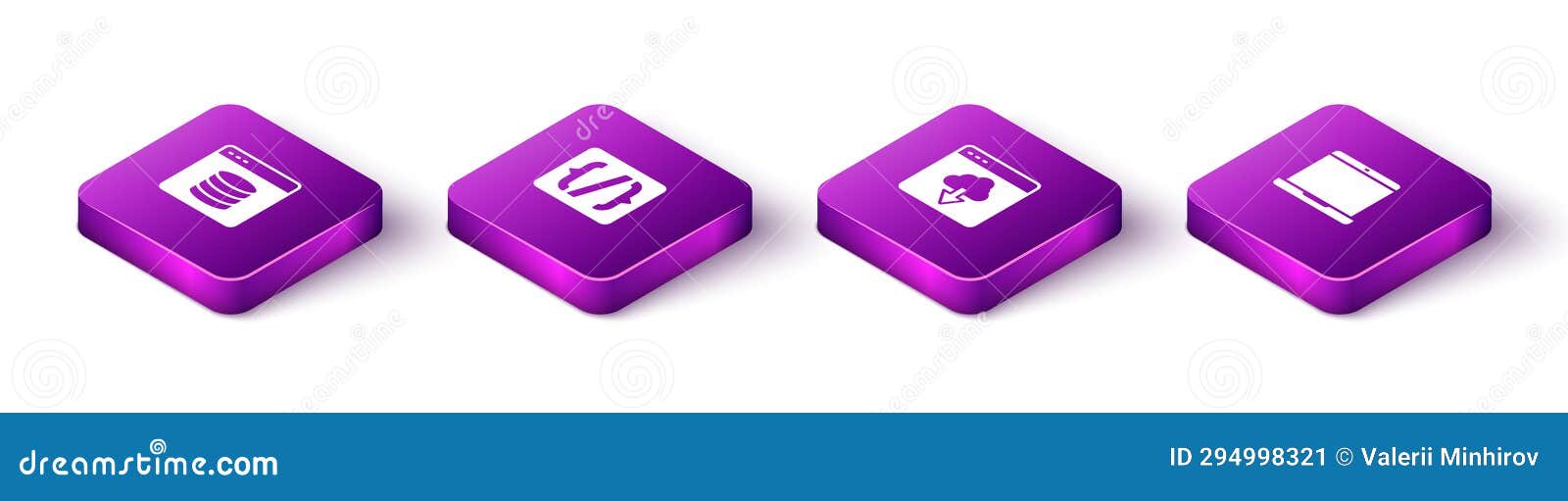 Set Isometric Server Data Web Hosting Programming Language Syntax Cloud Technology Data
