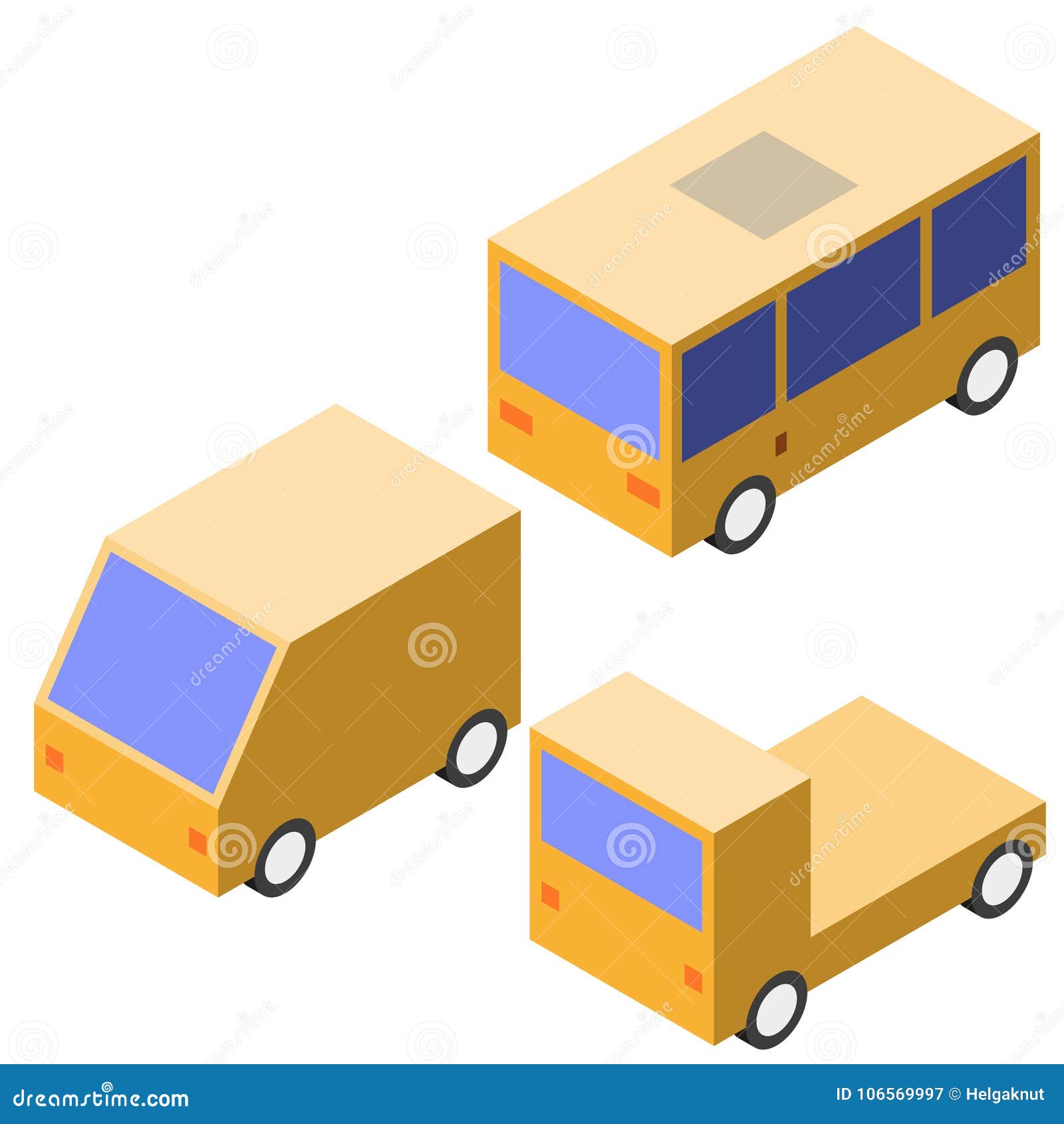 Set of Isometric Simple Cars, Elements for Infographics, Vector Stock ...