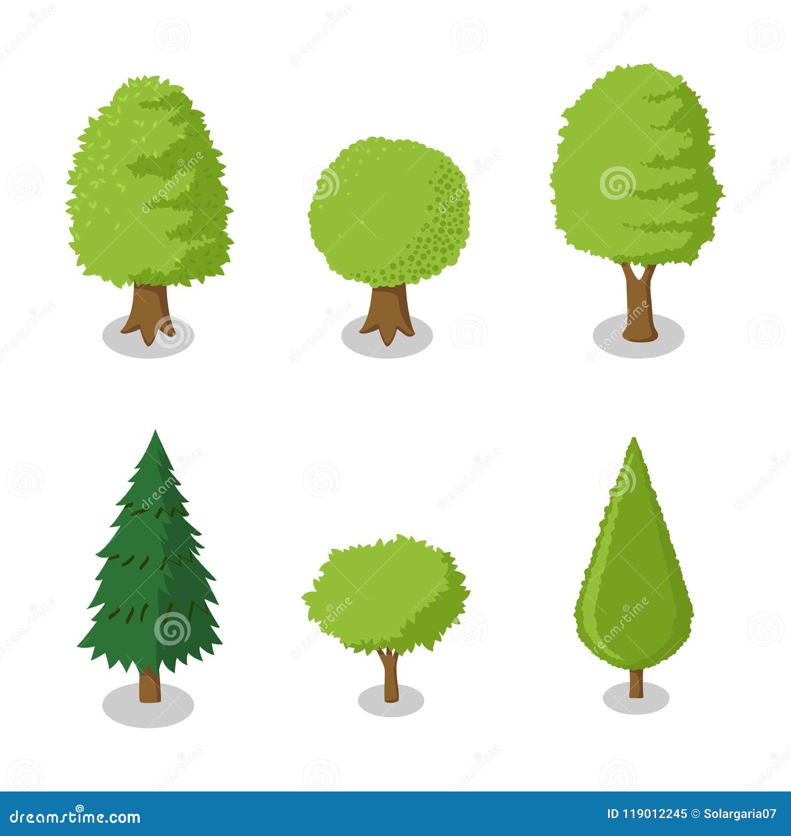 Set of Isometric Tree-Vector Illustration Stock Vector - Illustration ...
