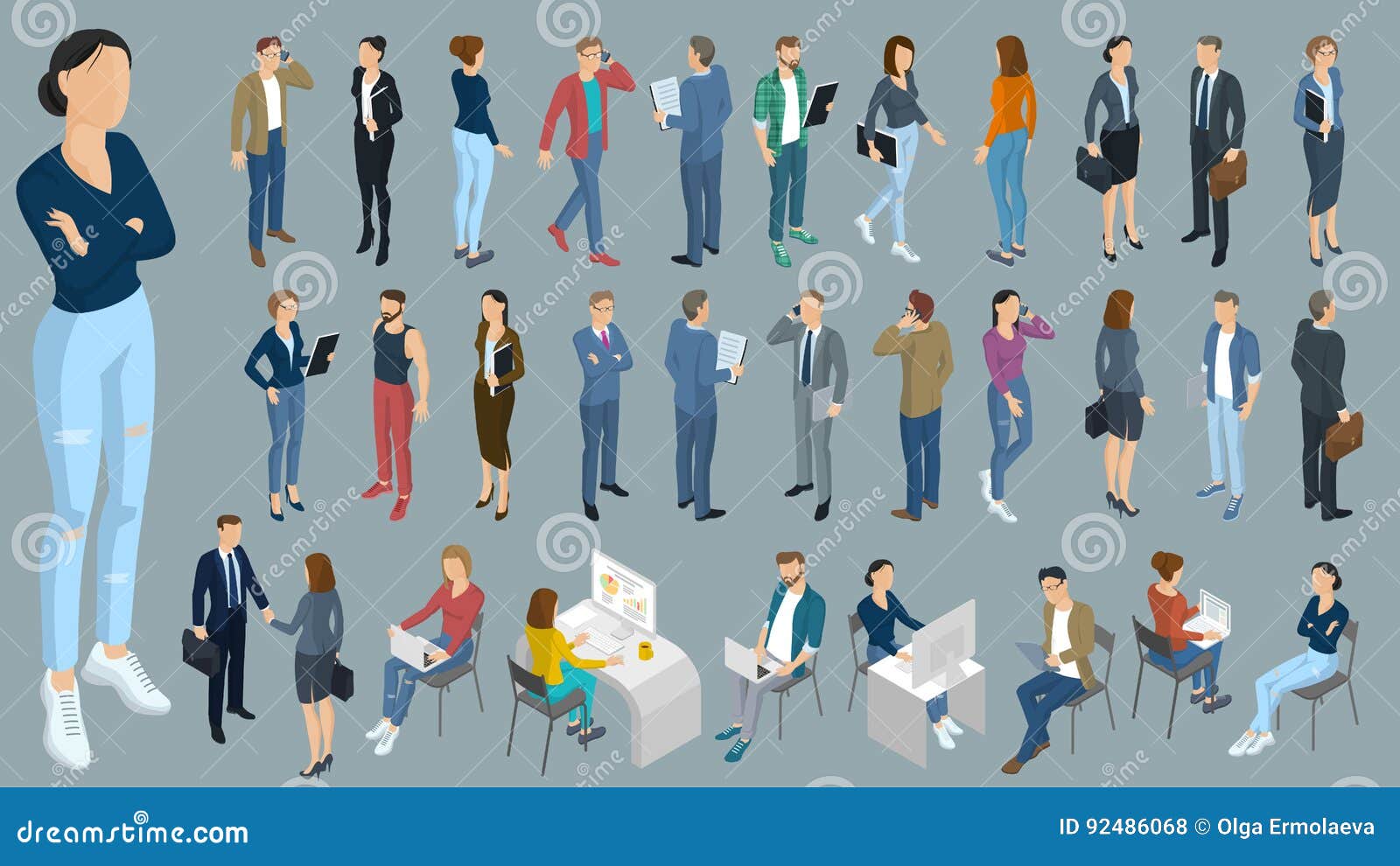 Set of Isometric Vector People Stock Vector - Illustration of people ...