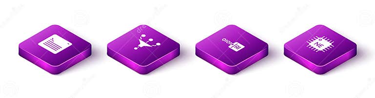 Set Isometric Web Developer Programming Code, Funnel or Filter, Binary and Processor CPU Icon ...