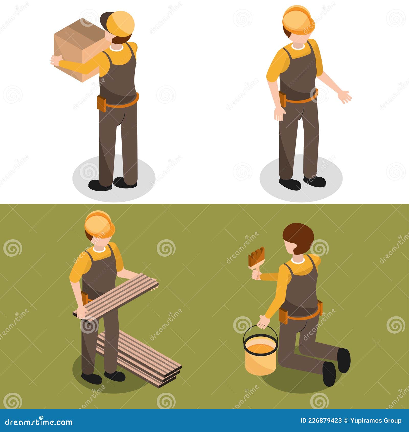 Isometric Workers In A Warehouse Vector Illustration | CartoonDealer ...