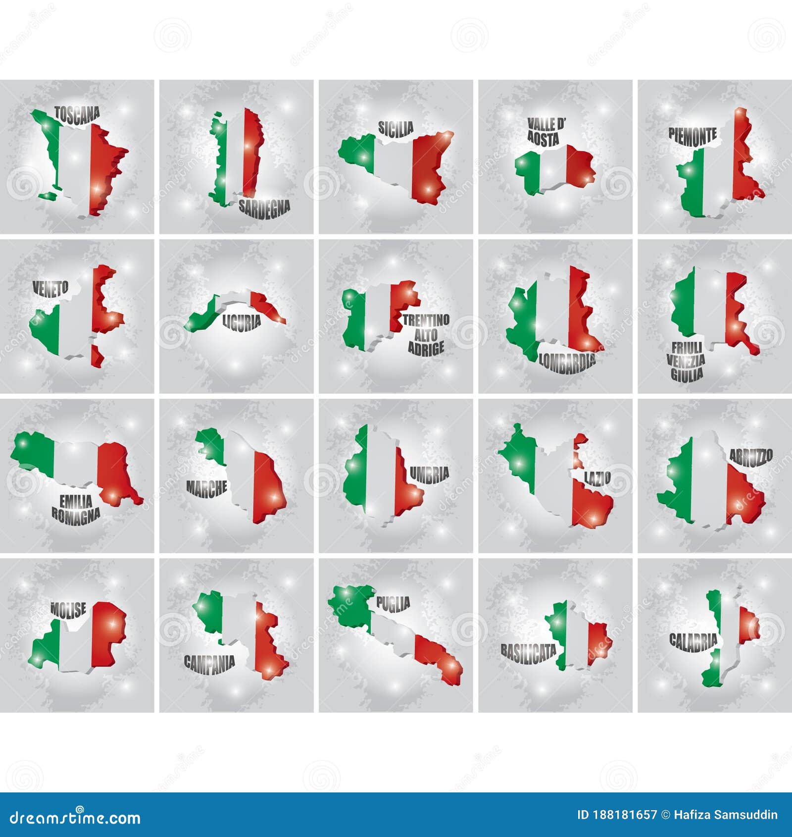 Set of Italian Cities Maps. Vector Illustration Decorative Design Stock ...