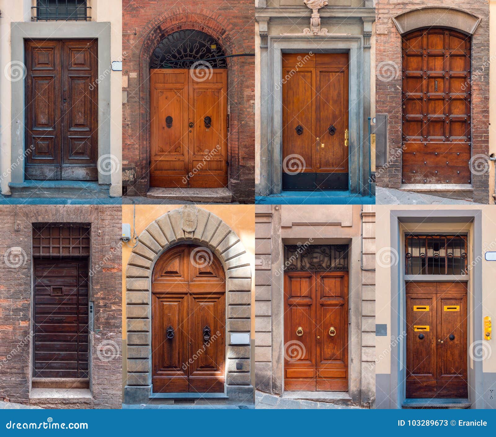 Set of Italian doors stock image. Image of door, collection - 103289673