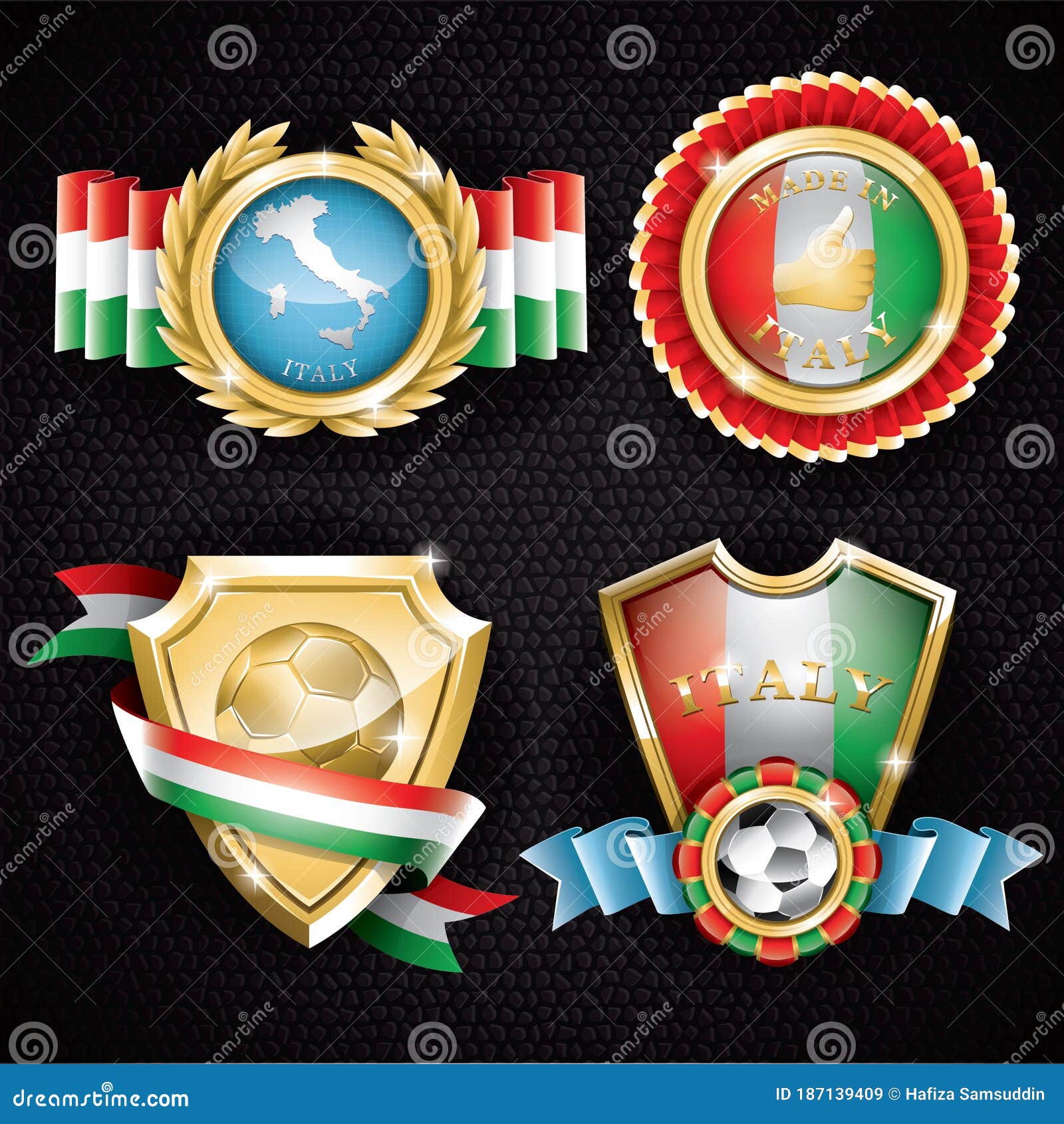 Set of Italy Badges. Vector Illustration Decorative Design Stock Vector ...