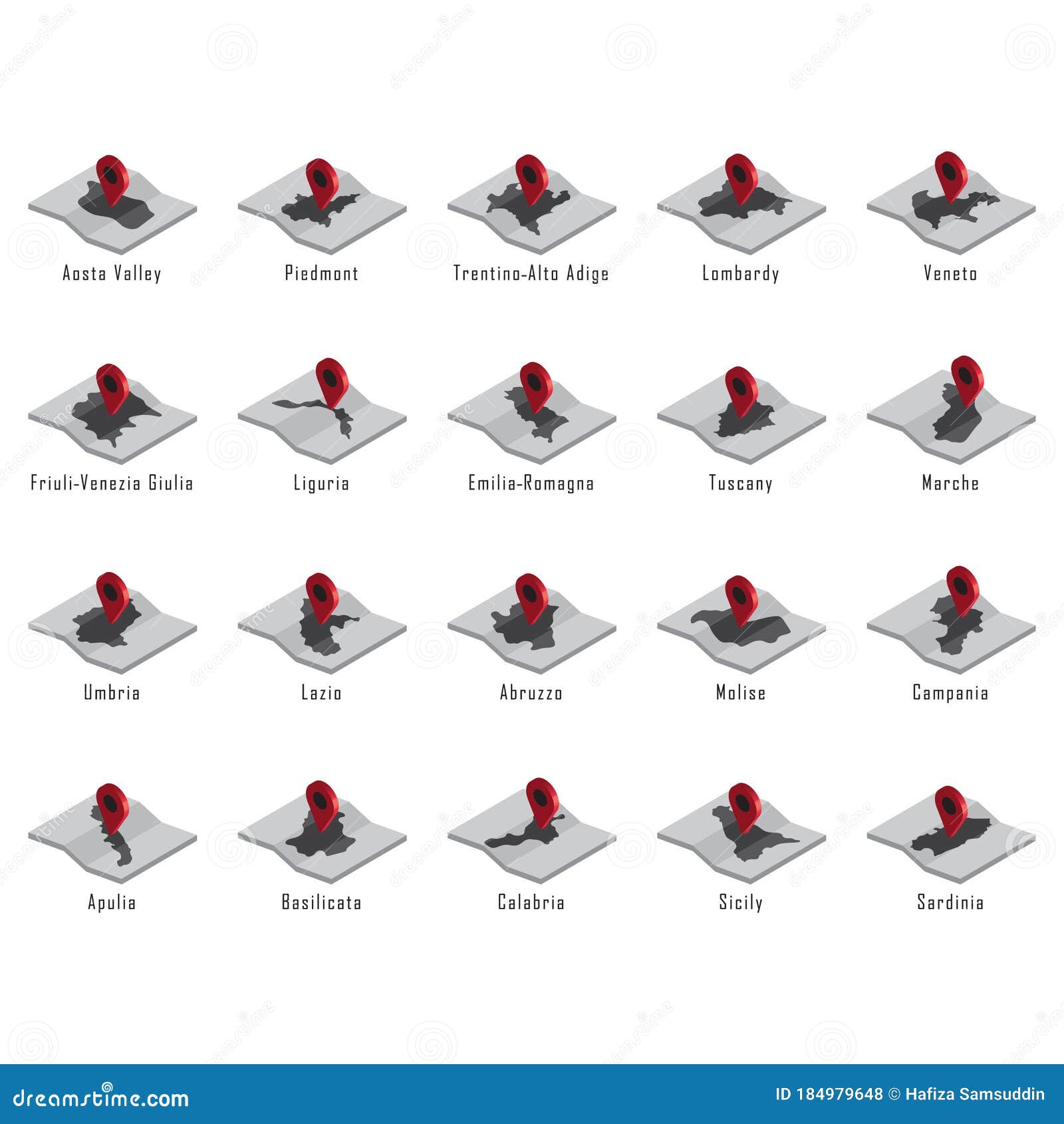 Set of Italy Province Maps. Vector Illustration Decorative Design Stock ...